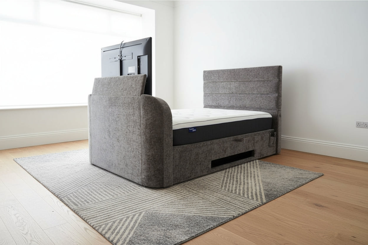 Double TV Bed Ottoman Storage with LG Smart HD TV & 2.1 Sound System ...
