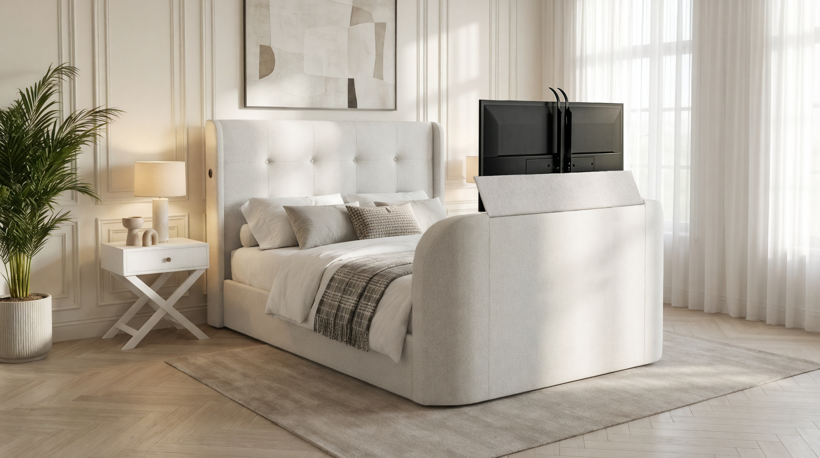 Smart 4.1 Ottoman TV Bed with Soundbar | TV Bed Store Exclusive