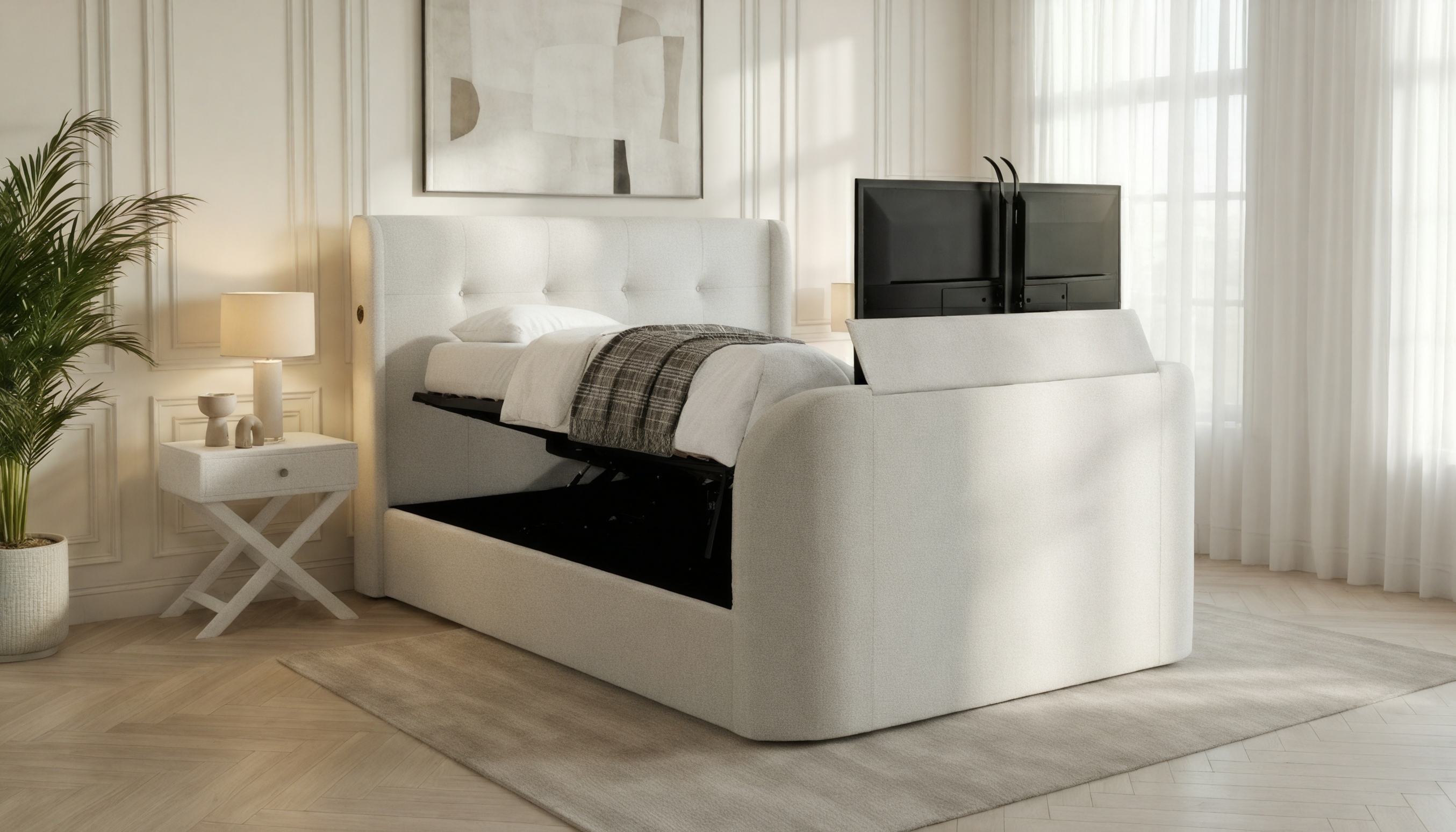 Smart 4.1 Ottoman TV Bed with Soundbar | TV Bed Store Exclusive