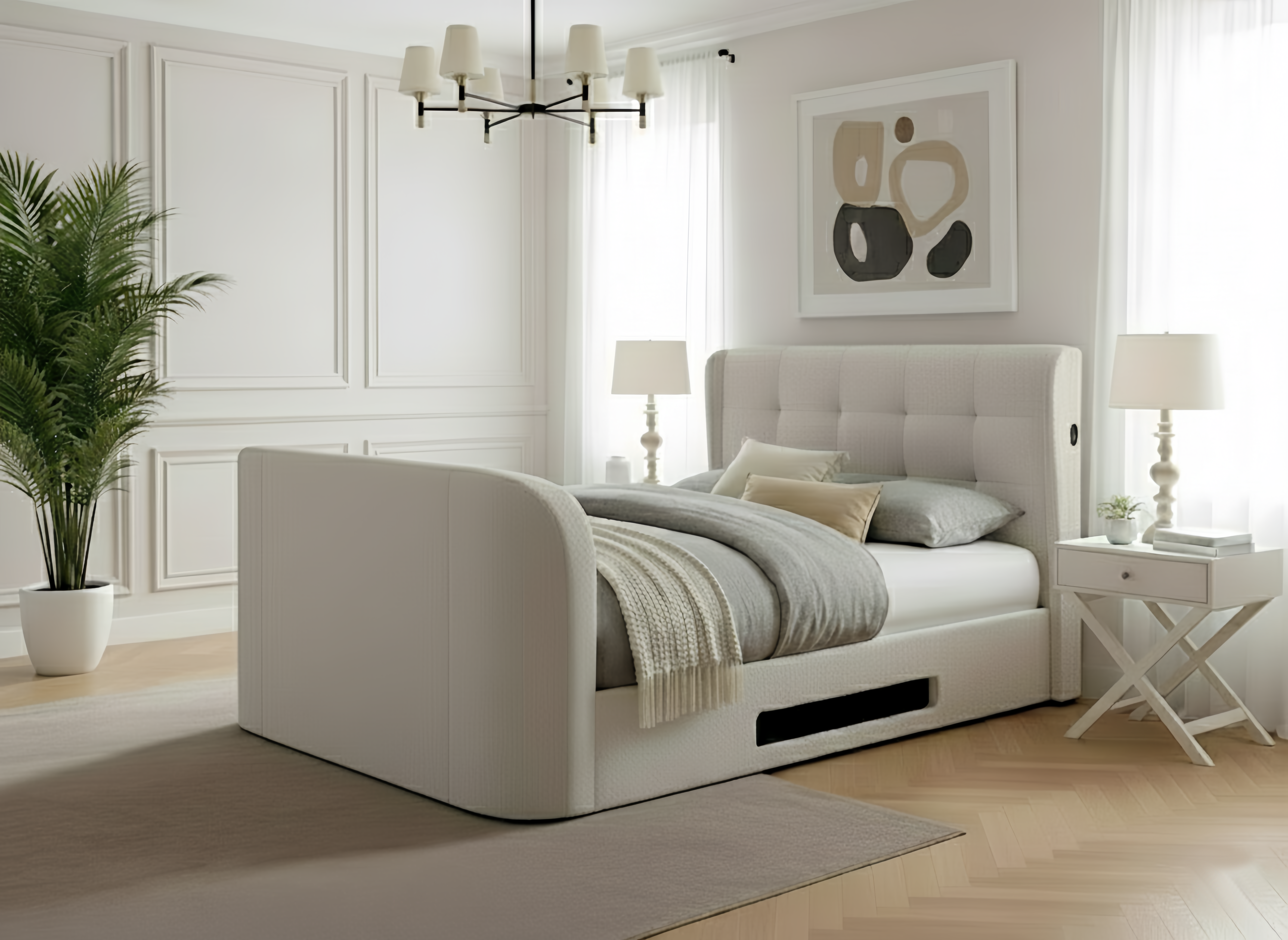 Smart 4.1 Ottoman TV Bed with Soundbar | TV Bed Store Exclusive