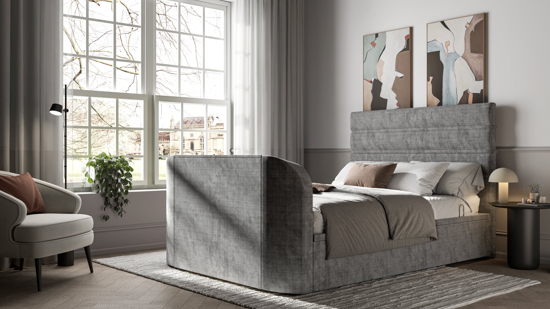 Double TV Bed Ottoman Storage with LG Smart HD TV & 2.1 Sound System – TV Bed Store