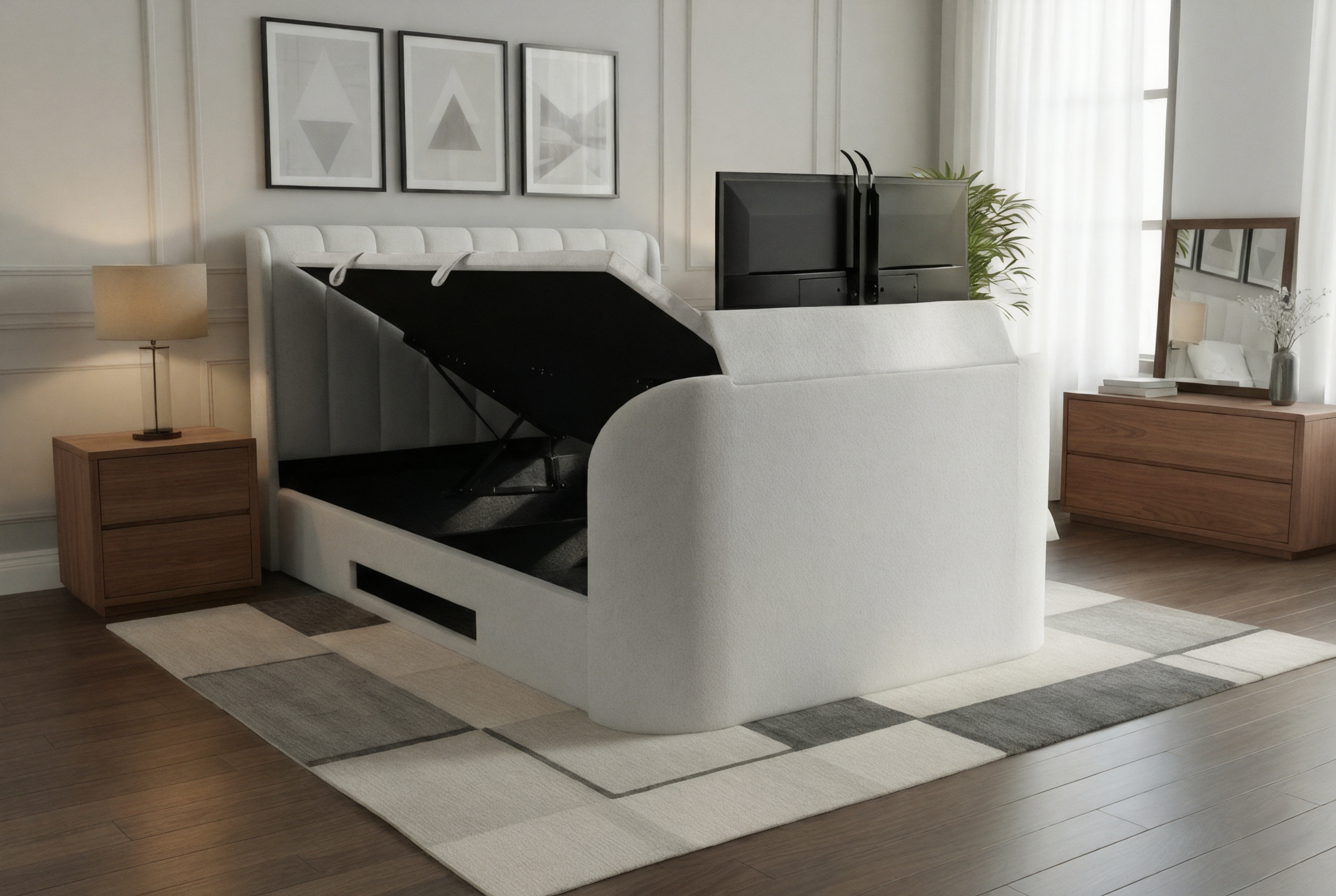 Morgan 2.1 Ottoman TV Bed with Soundbar | TV Bed Store Exclusive