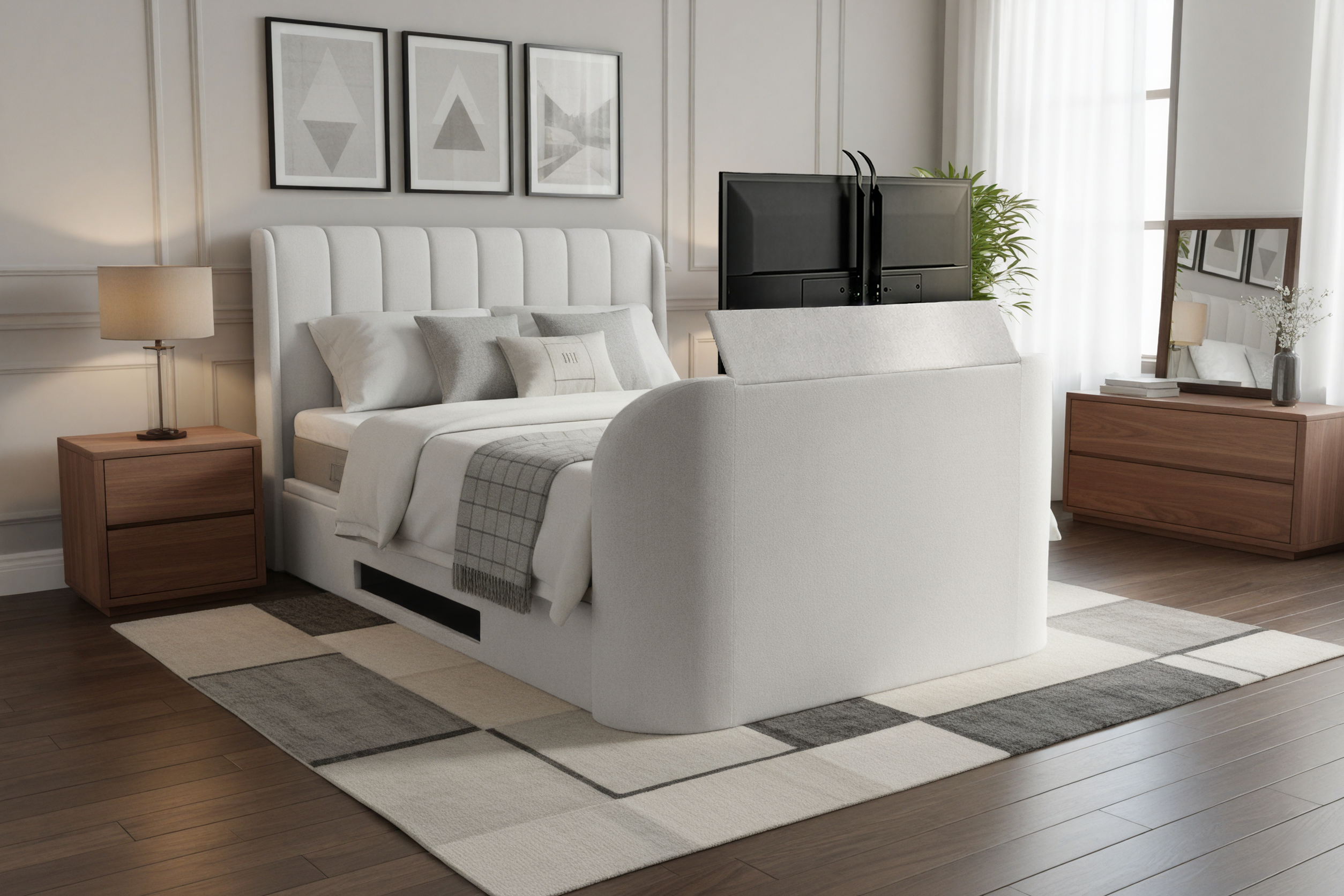 Morgan 2.1 Ottoman TV Bed with Soundbar | TV Bed Store Exclusive